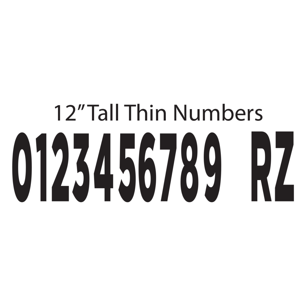 12" Tall Thin Trailer Unit Numbers (10R-TTUN) - Miller Creative Group